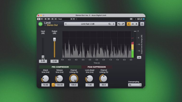 Acon Digital T'offre Le Plugin Limit Pendant Une Durée Limitée
